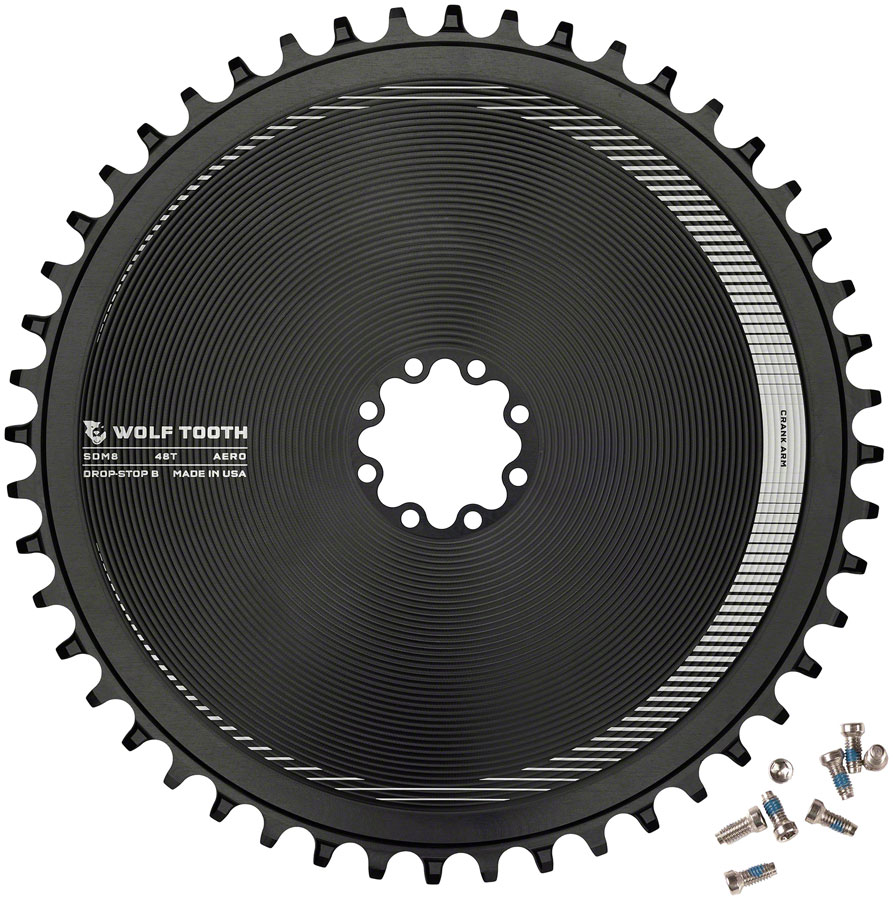 Wolf Tooth Aero Direct Mount Chainring - 48t, Direct Mount SRAM 8-Bolt ...