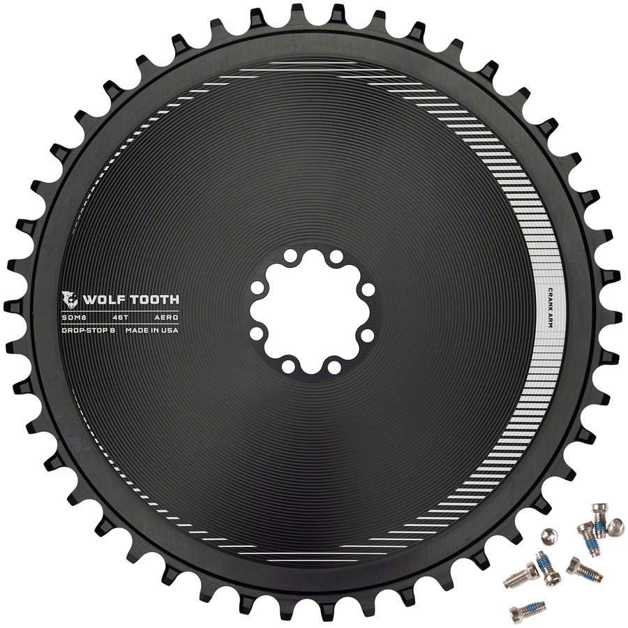 Wolf Tooth Aero Direct Mount Chainring - 46t, Direct Mount SRAM 8-Bolt ...
